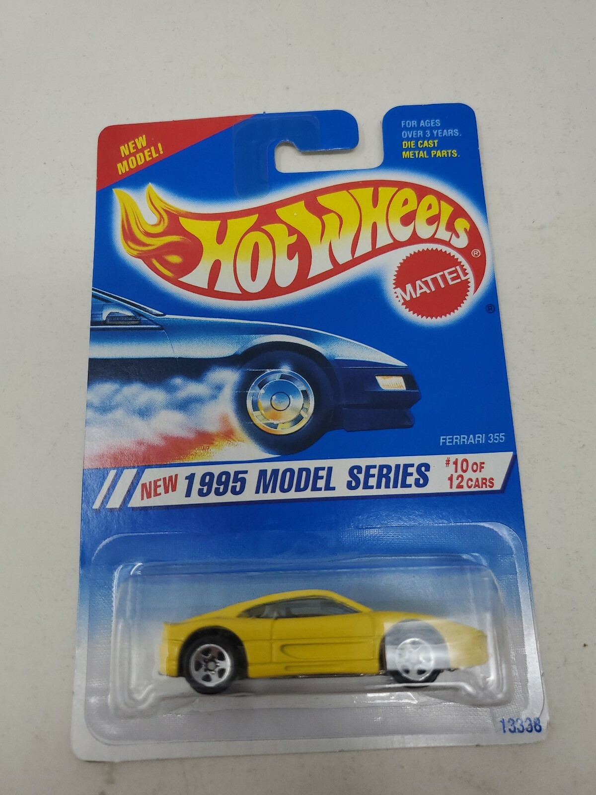 HOT WHEELS 1995 #350 -5 FERRARI 355 YELLO 5SP W/O STRIPE MODEL SERIES ...