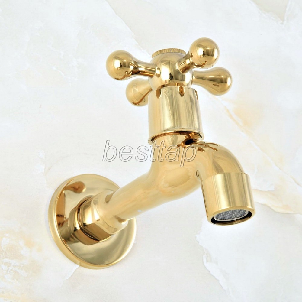 Gold Color Brass Kitchen Laundry bathroom Garden Mop Water Tap Faucet ...