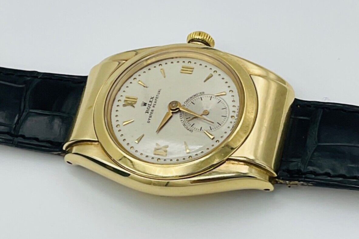 Rare Rolex 3065 Bubbleback Hooded Lugs 14k Yellow Gold Watch Vintage ...