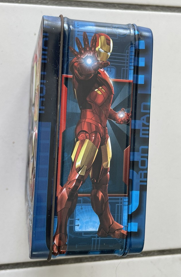 Iron Man 2 I'm Invincible Tin Box 2010 Lunch Box Marvel With 10 Figure ...