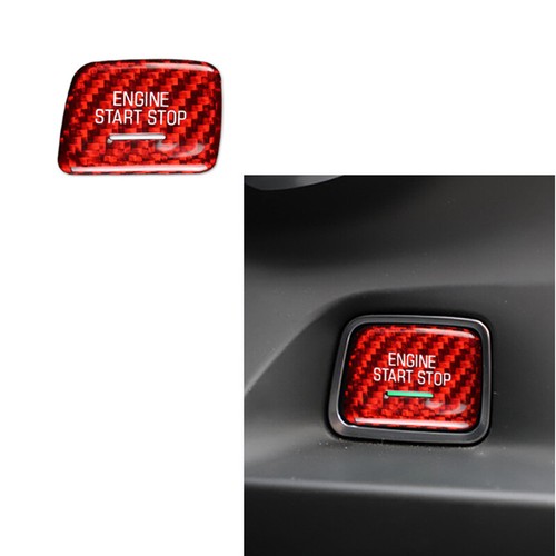 RED Real Carbon Fiber Engine Push Start Button Cover For 14-19 Chevy C7 ...
