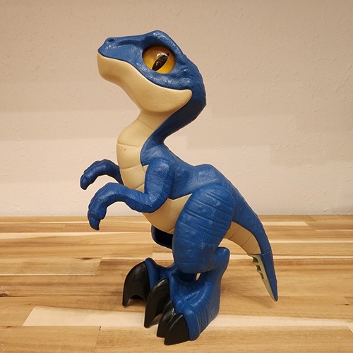 Imaginext XL Jurassic World Camp Cretaceous Blue Raptor 9" Dinosaur ...