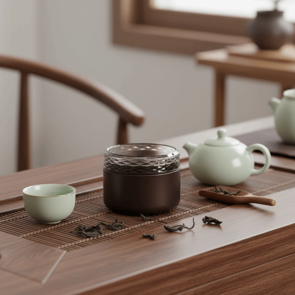 2PCS Acrylic Lid Mini Tea Jar Moisture-proof Empty Tea Tin Can Travel ...