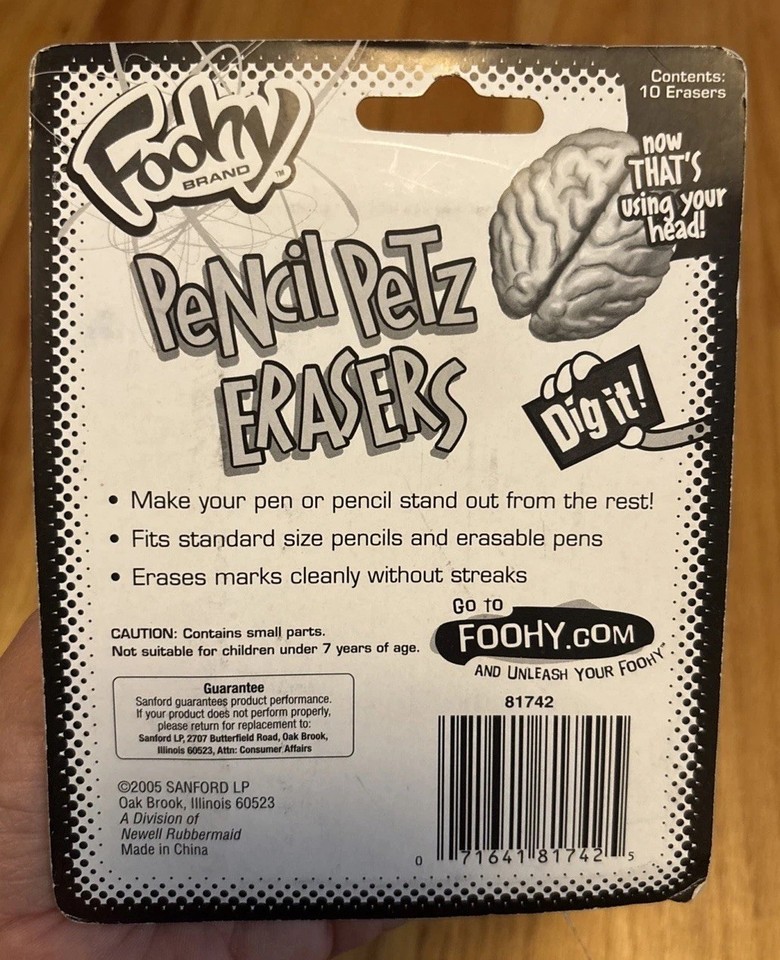 NEW Foohy Monkey Head Pencil Petz Erasers Stackable 2006 Vintage Rare ...