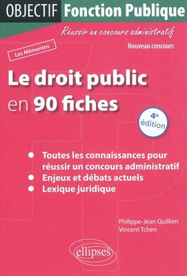 Le Droit Public en 90 Fiches, Philippe-Jean Quillien et Vincent Tchen ...