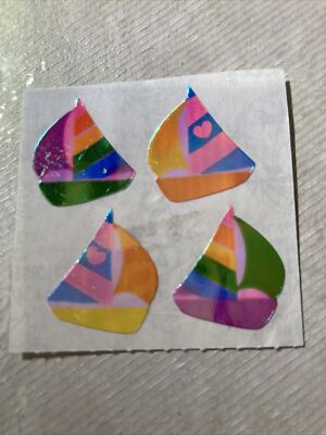 Vintage 1980’s Sandylion Pearly shiny iridescent sailboats stickers | eBay