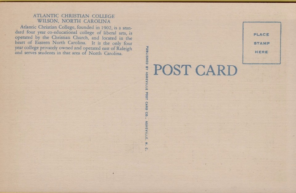 VTG Night Scene Howard Chapel Kinsey Hall Atlantic Christian College NC ...