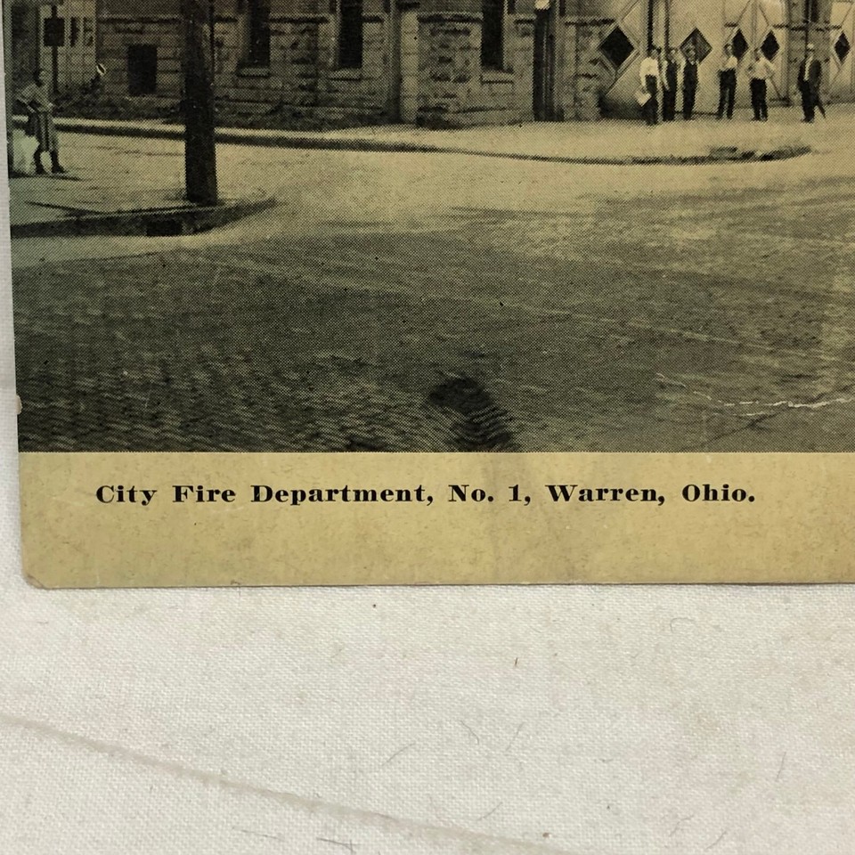 Vintage 1914 Warren Ohio Postcard City Fire Department | eBay