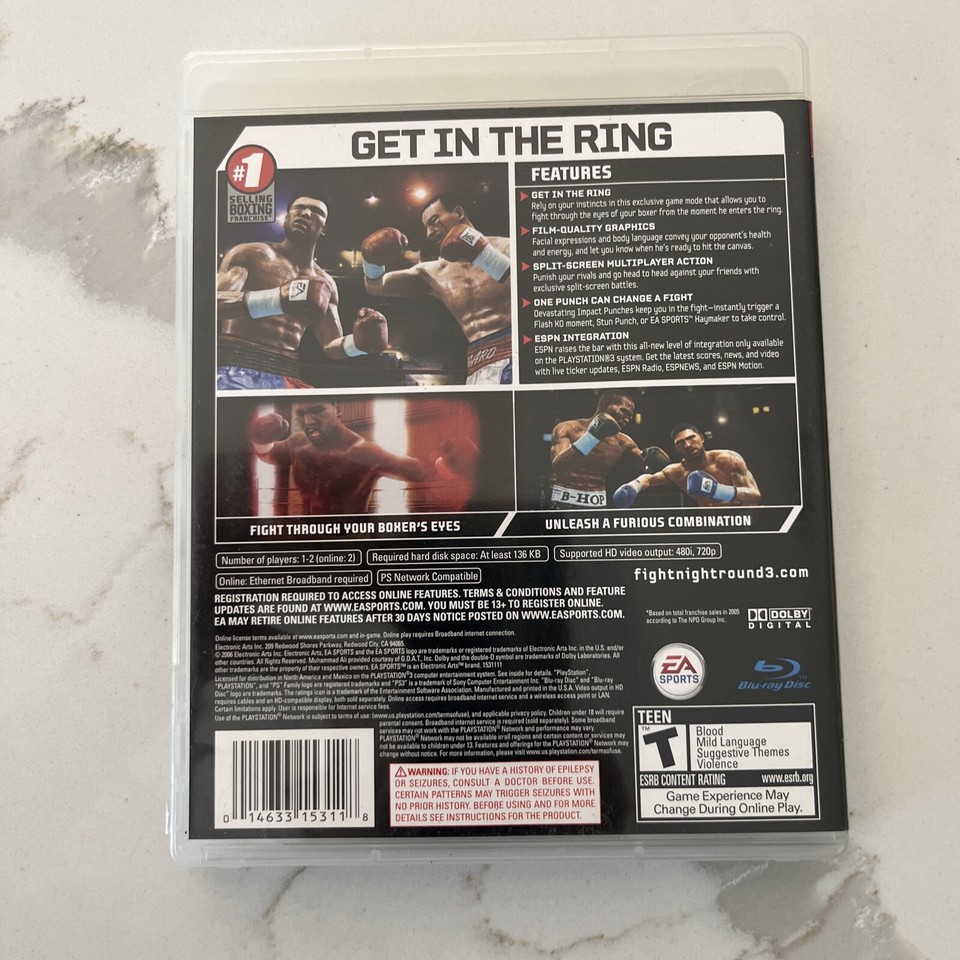PS3 Fight Night Round 3 (Sony PlayStation 3, 2006) Boxing COMPLETE ...