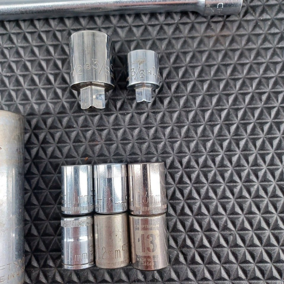 Vtg 17 Pc Craftsman Lot Deep Sockets Extensions Adapters USA Good Shape ...
