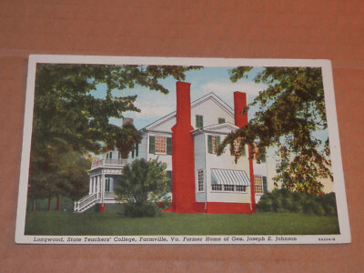 FARMVILLE VA - 1920-1940 ERA POSTCARD FORMER HOME GEN. JOSEPH JOHNSTON ...