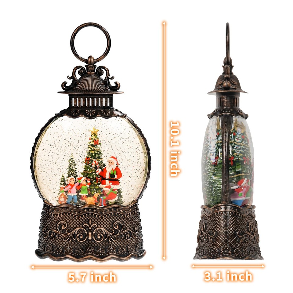 Snow Globe with Santa Claus, Light Up Christmas Snow Globes with Music ...