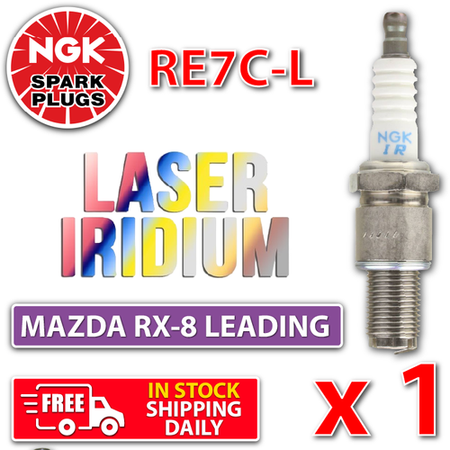 1 x Laser Iridium RE7C-L Leading Plug for 1.3L 13B-MSP Wankel Rotary ...