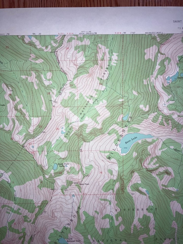 Saint Joseph Peak MT Ravalli USGS Topographical Geological Survey ...
