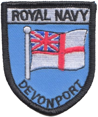 HMNB Devonport Royal Navy RN White Ensign Small Shield Embroidered ...