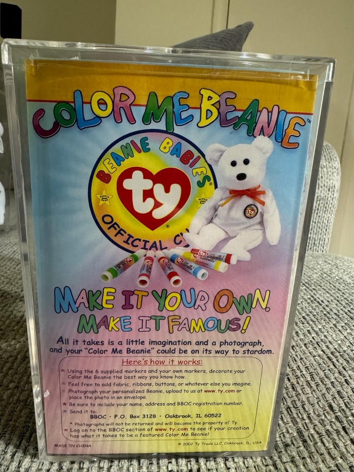 Ty Color Me Beanie Baby Kit - Teddy Bear *Green Ribbon* | eBay
