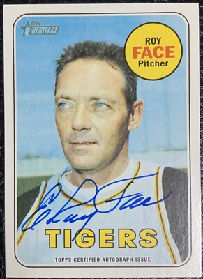 2018 Topps Heritage Roy Face Certified On Card Autograph Detroit Tigers ...