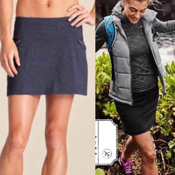 Athleta Black Reflective Relay Skort Running Skirt Me… - Gem