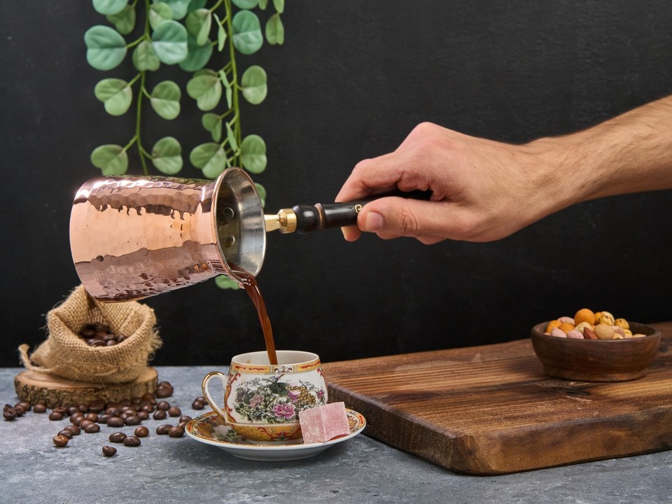 Copper Turkish Greek Coffee Maker Pot, Cezve Briki, Stovetop Copper ...