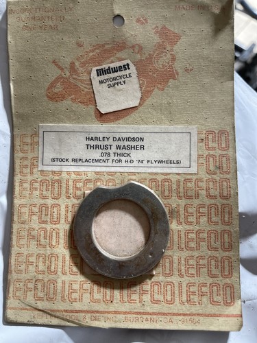 Harley Davidson knucklehead panhead FL 74 .078 thrust washer flywheel ...