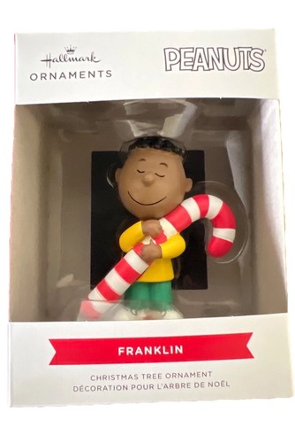 Hallmark Peanuts Franklin with Candy Cane Christmas Ornament, Gifts for ...