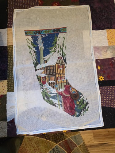 Peter Ashe needlepoint, St. Nick + Cottage Stocking | eBay