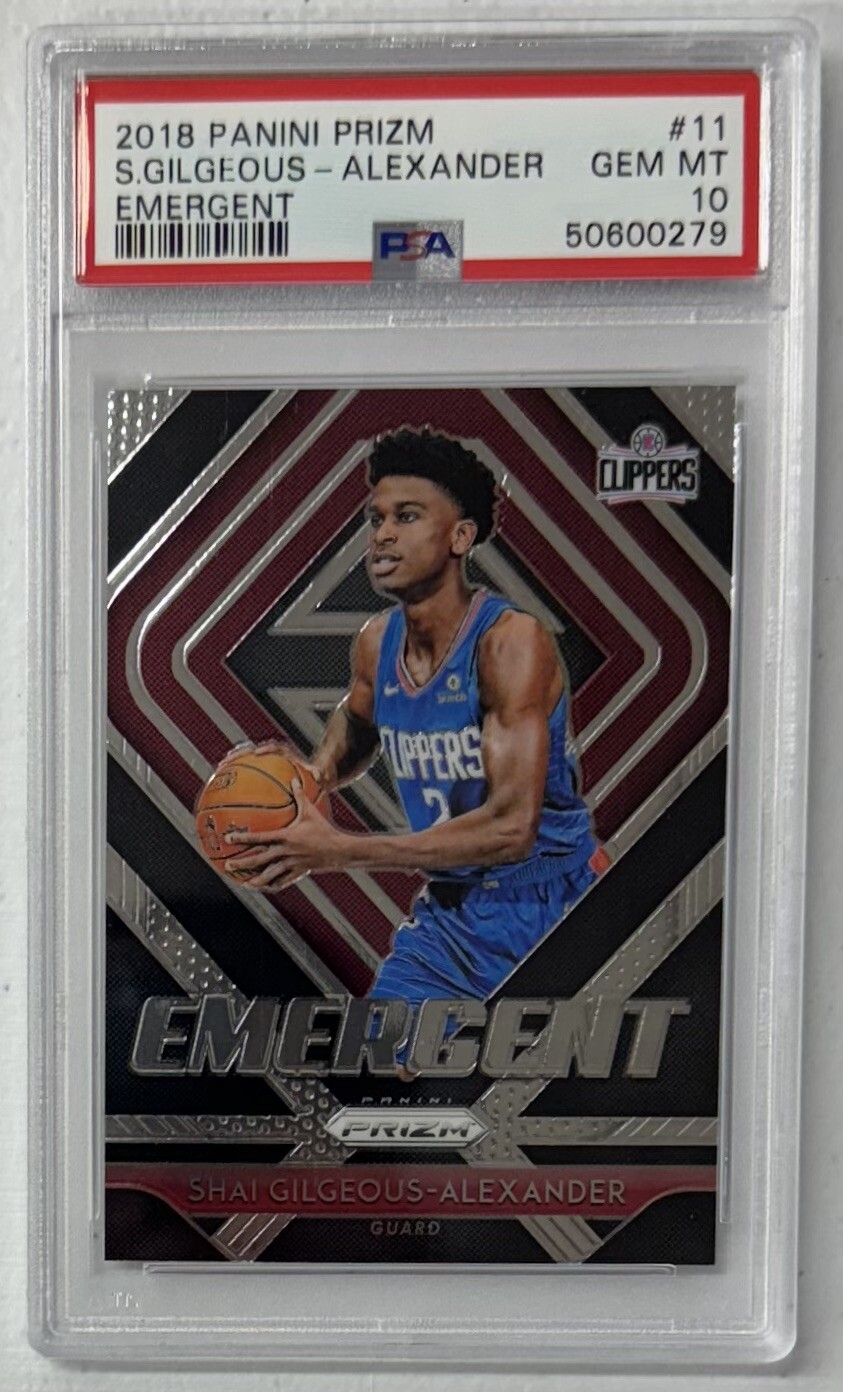 2018-19 Shai Gilgeous-Alexander Panini Prizm Rookie Emergent PSA 10 GWM ...