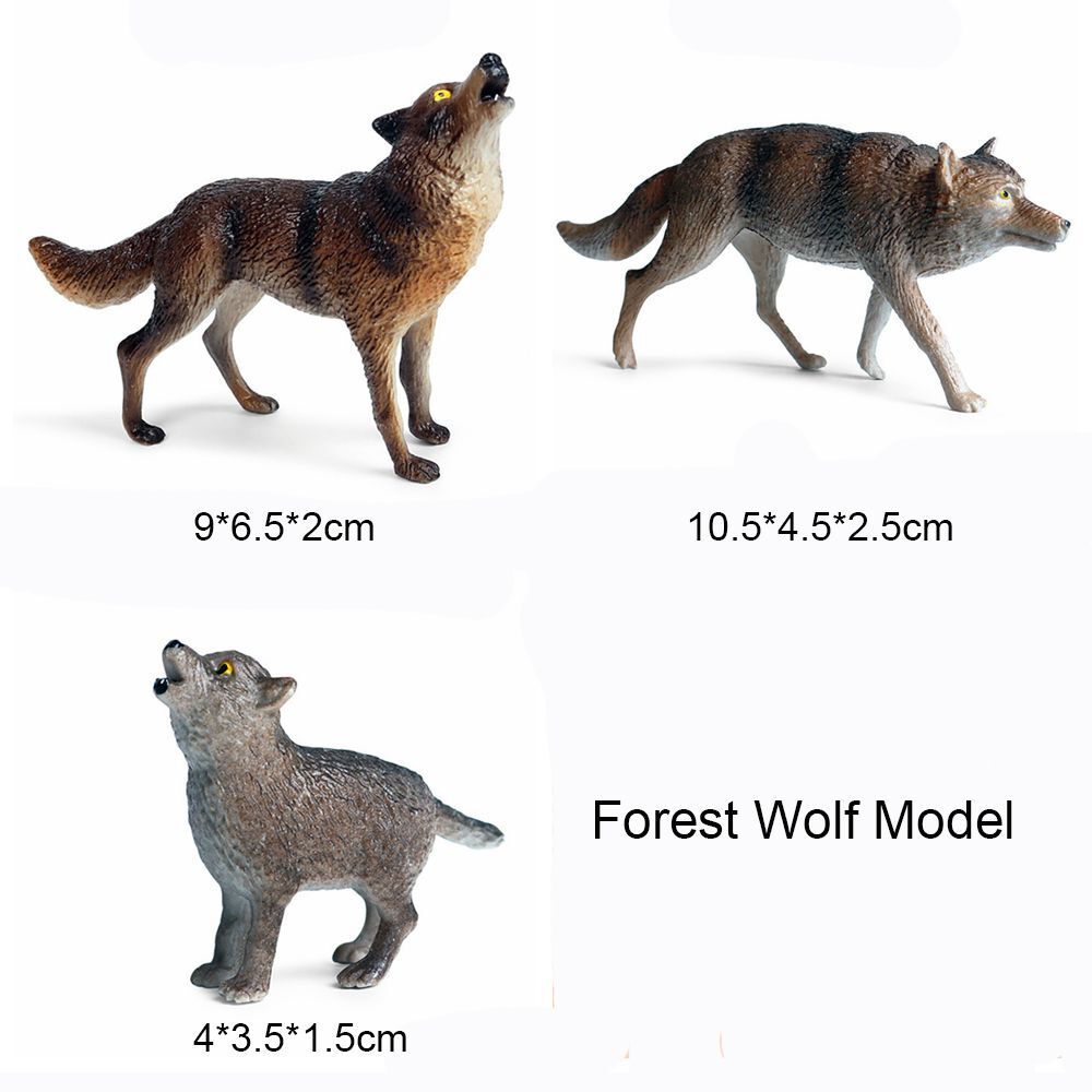 Wolves Figurine Simulation Wild Animals Lifelike Wildlife Forest Wolf ...