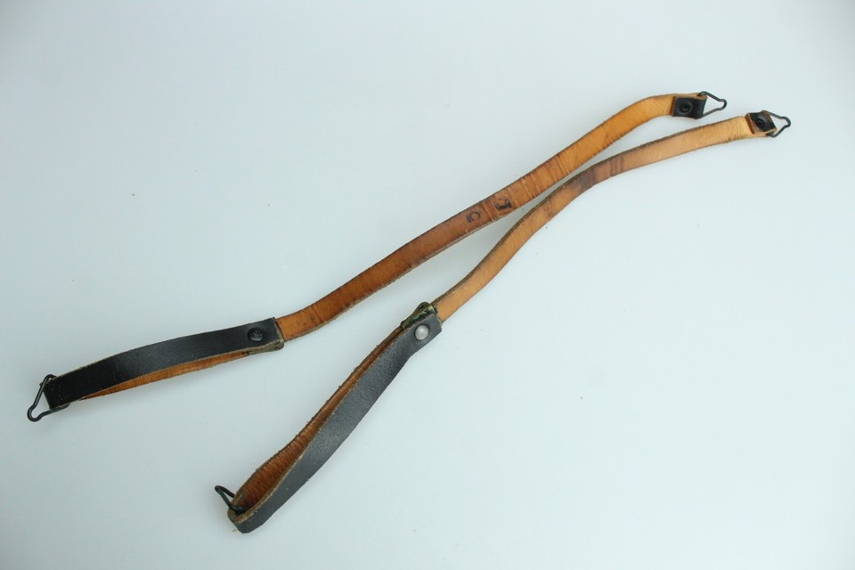 Pair Post WWII Euro Clone? M1 Helmet Liner Leather Chinstrap Black | eBay