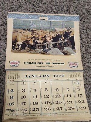 Vintage '66 Calendar Sinclair PipeLine With TONS of Useful/Nostalgic ...