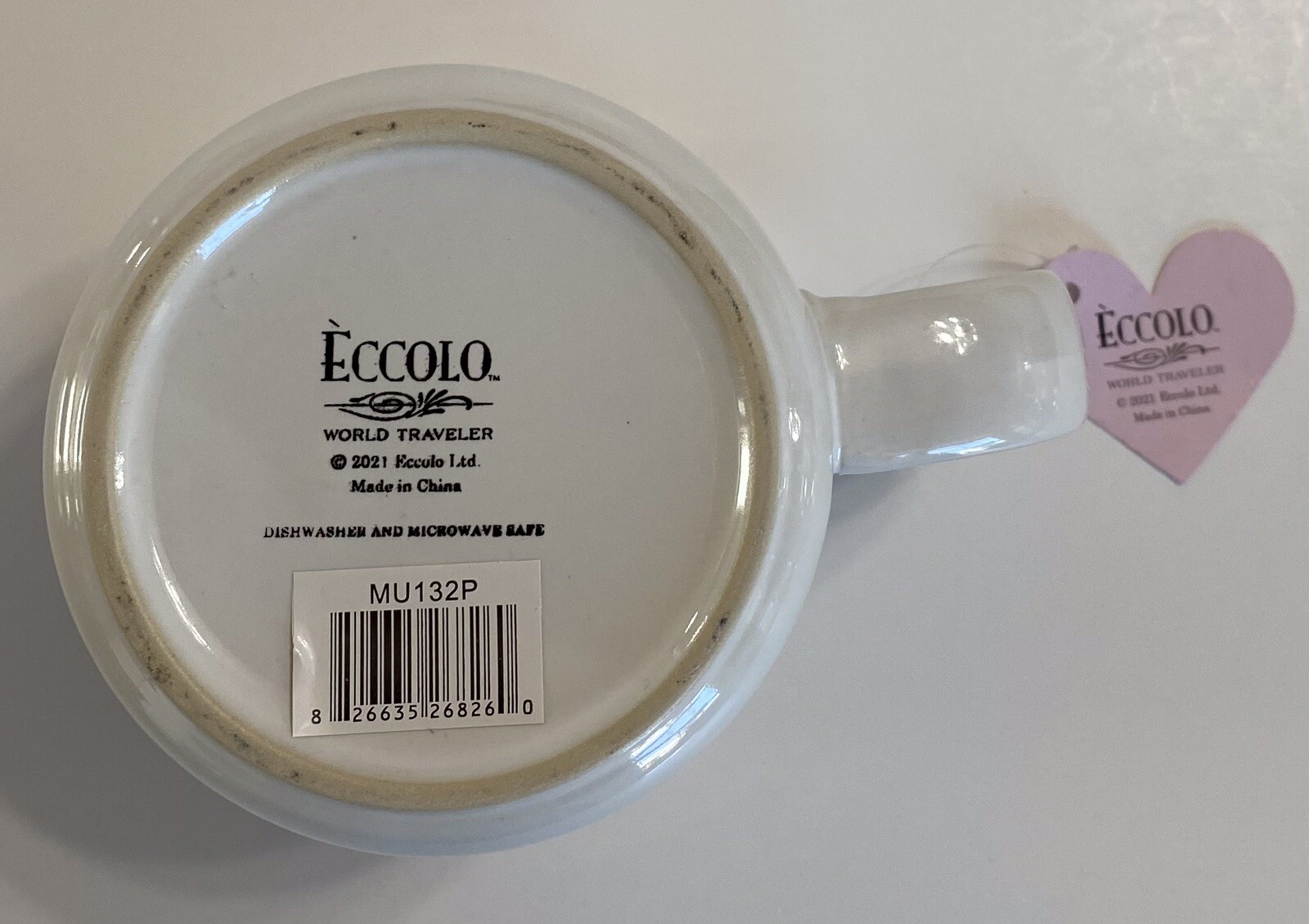 Eccolo Coffee Mug Hearts W Messages "KISS ME, LOVE YOU, ALL MINE, HUG ...