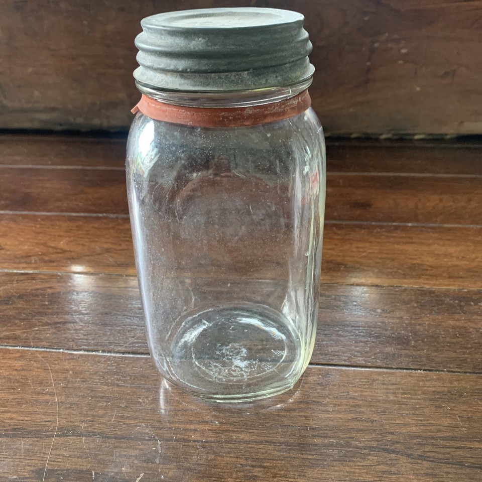 Vintage Hom-Pak Mason Quart Jar with Zinc Ball Lid | eBay