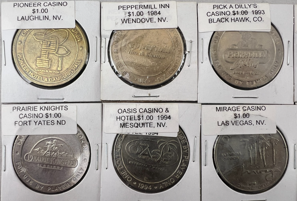 Lot of 20 Vintage Casino $1 Dollar Gaming Slot Tokens All Different | eBay
