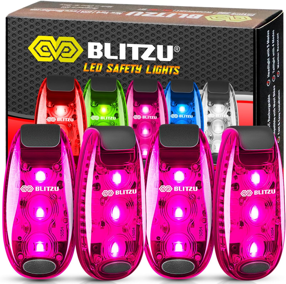 4 Pack LED Safety Light, Clip on Reflective Gear Lights for Walking at ...