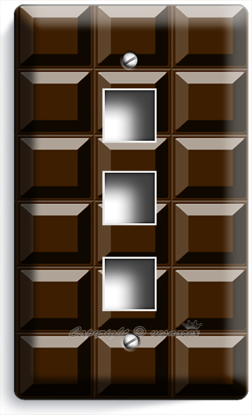 DARK CHOCOLATE BAR CUBES THEME LIGHT SWITCH OUTLET WALL PLATE KITCHEN ...