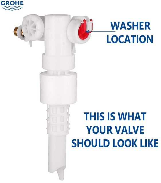 GROHE 43733000 DAL Cistern Inlet Valve Red/clear Washer Membrane X 1 ...