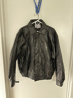 Italian Black Leather XL Fondini Fashions Mens Biker Winter Jacket ...
