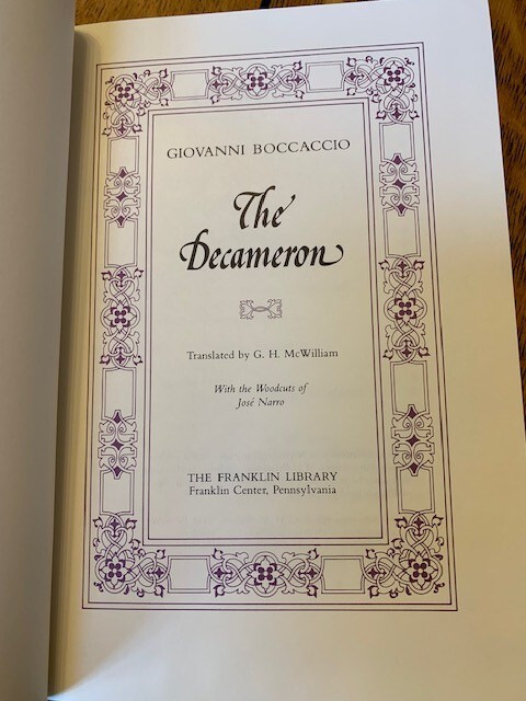 The Decameron of Giovanni Boccaccio The Franklin Library Edition 1981 ...