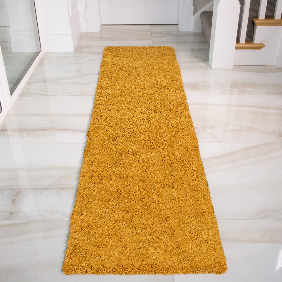 THICK PLAIN SOFT SHAGGY FLOOR RUG RUNNER NON SHED 3cm PILE MODERN RUG ...