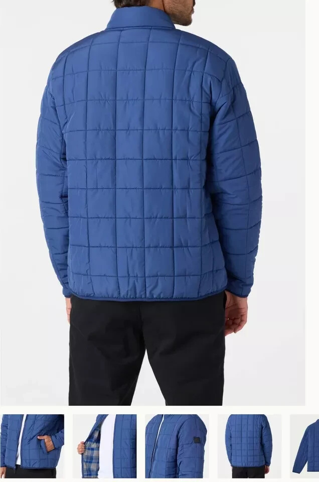 NEW Voyager Men's Polar Fleece Lined Quilted Puffer Jacket - Blue ...