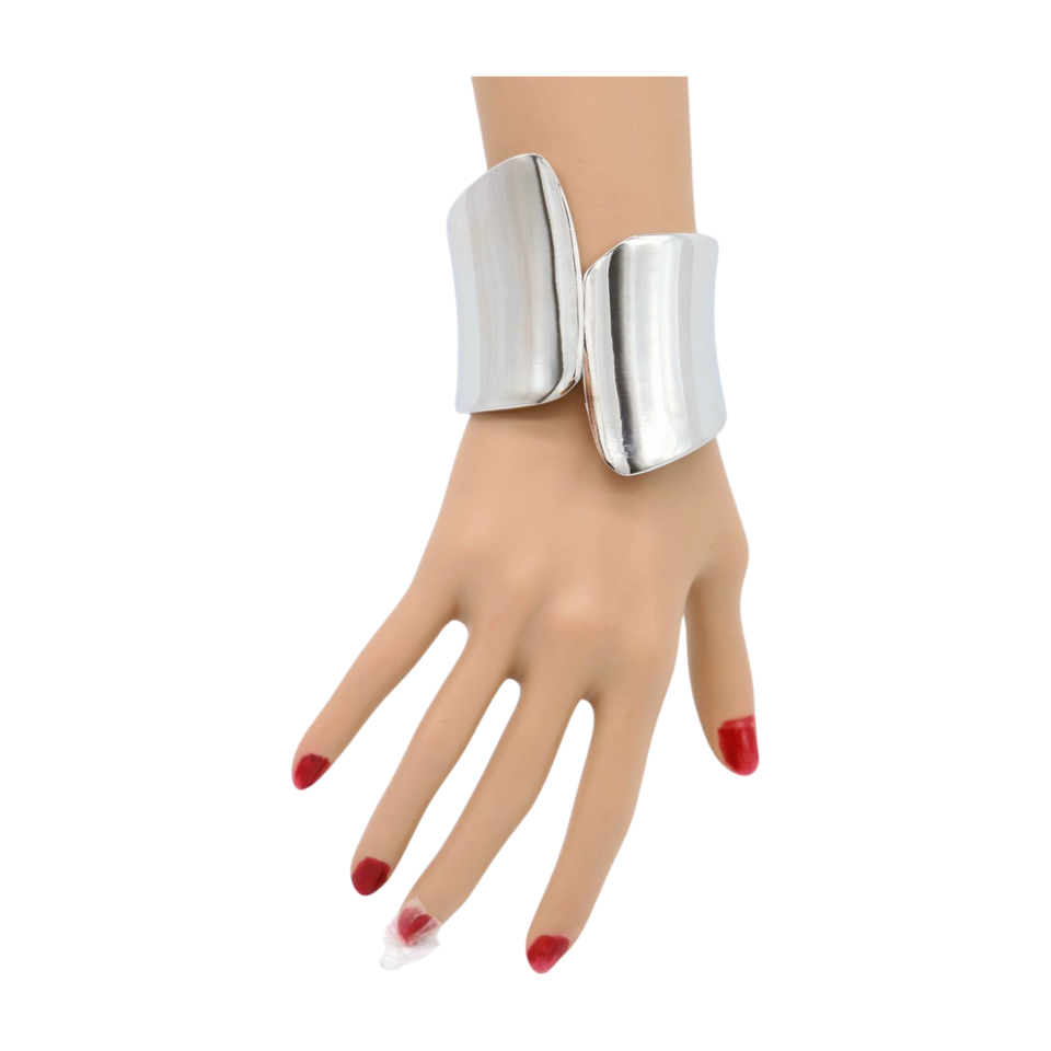 New Women Silver color Metal Wrist Cuff Bracelet Fashion Jewelry ...