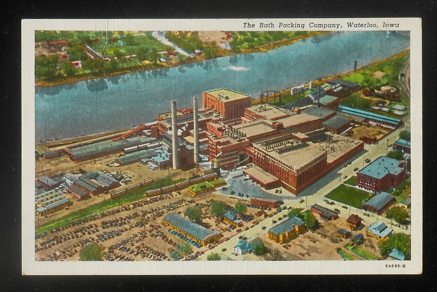 1930s Aerial View The Rath Packing Company Factory Waterloo IA Black ...