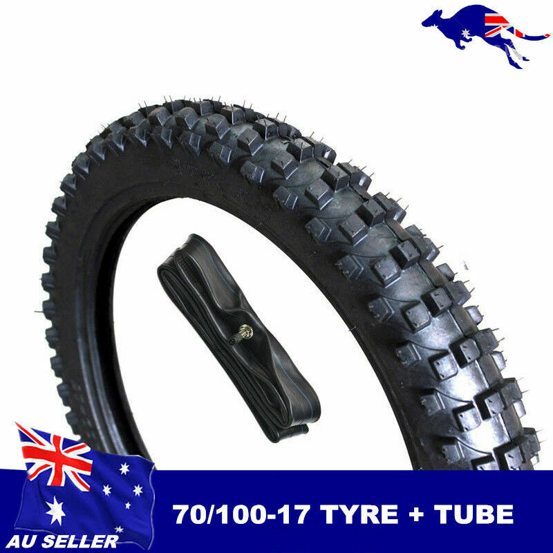 70/100-17 17 inch Knobby Front Tyre Tube 4 Motocross Trail Pit Dirt ...