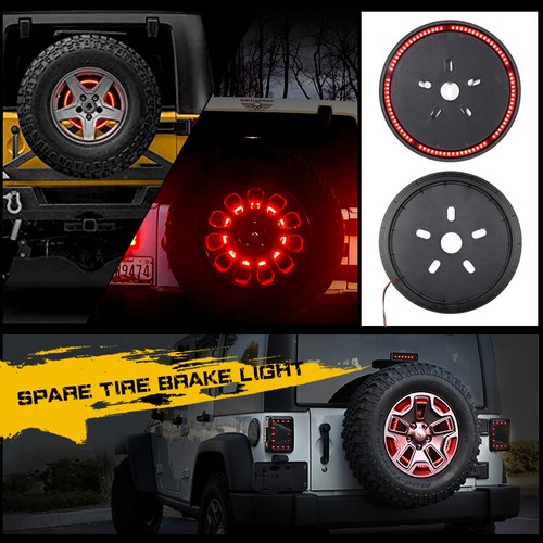 Red LED Spare Tire Brake Light 3rd Rear Wheel Lights for Jeep Wrangler ...