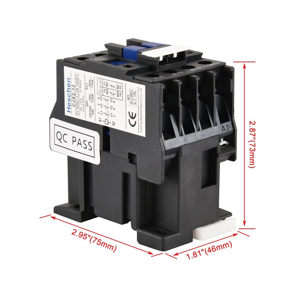 AC Contactor CJX2-1201 220V 50/60Hz Coil 3P 3 Pole Normally Closed Ie ...