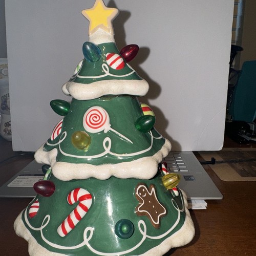 Hallmark Gumdrop Ceramic Christmas Tree Musical Revolving Rotating ...