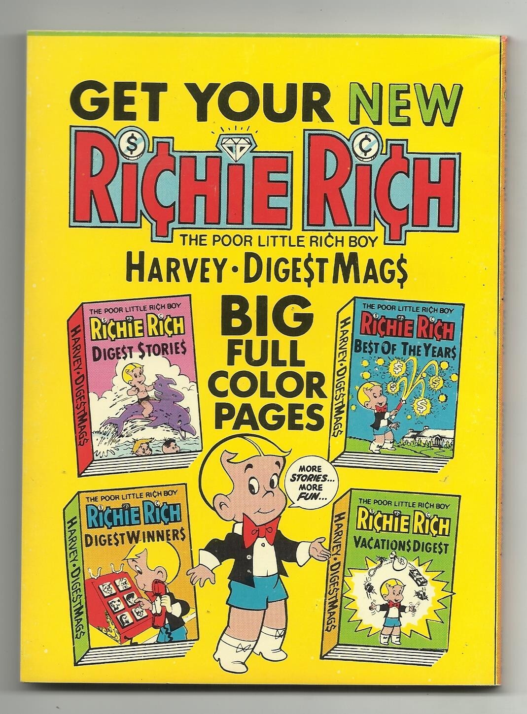 Richie Rich Vacations Digest #2 - Harvey File Copy - VF/NM 9.0 - Irona ...
