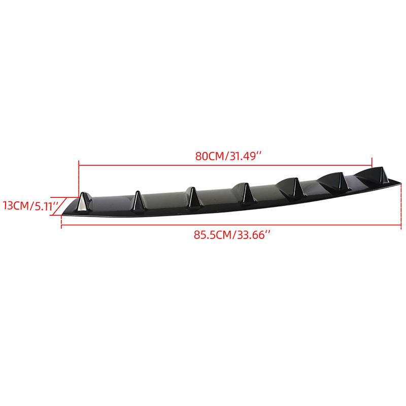 Universal Rear Lower Bumper Diffuser 7 Fin Spoiler Lip Wing Splitter ...
