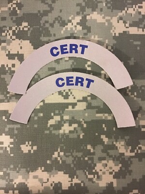 Pair Of 1st Responder/ EMS/ Fire Helmet Crescent Decal: CERT BLUE ...
