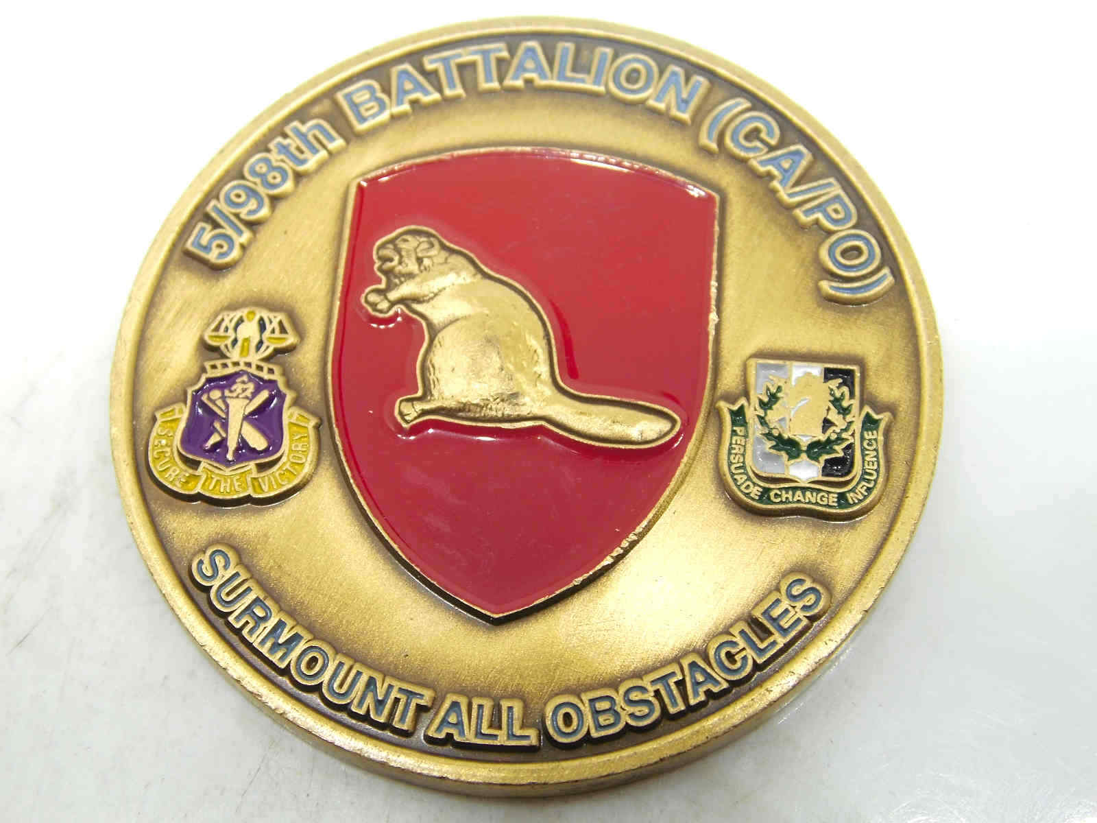 5/98TH BATTALION CA/PO SURMOUNT ALL OBSTACLES CHALLENGE COIN | eBay